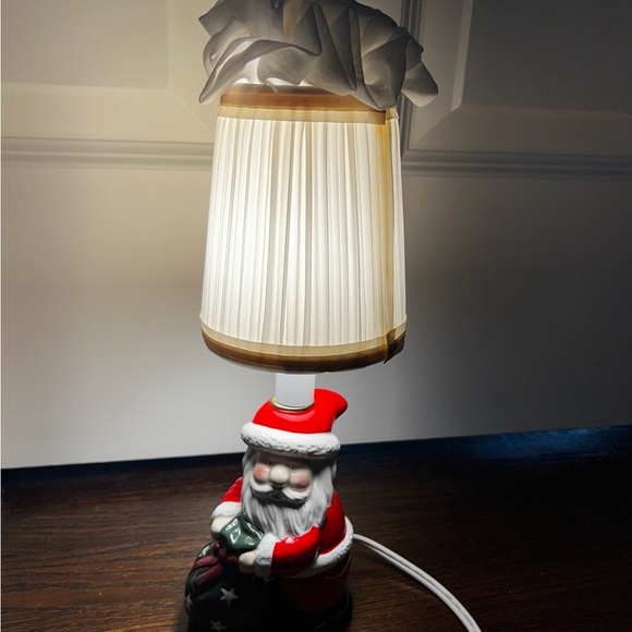 Holiday | Vintage Santa Claus Ceramic Table Top Small Lamp Rotary ...